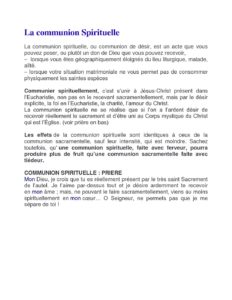 Communion spirituelle – Paroisse de Saint-Joachim